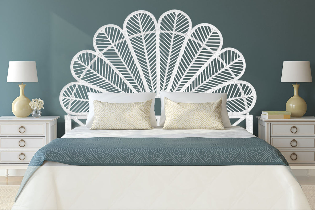 Peacock rattan headboard store