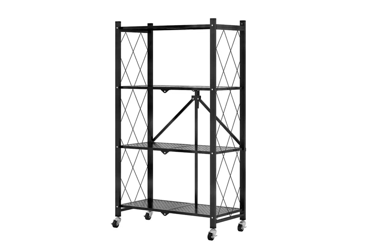 DS BS Foldable 4 Tier Kitchen Trolley Shelving Unit with Wheels ...