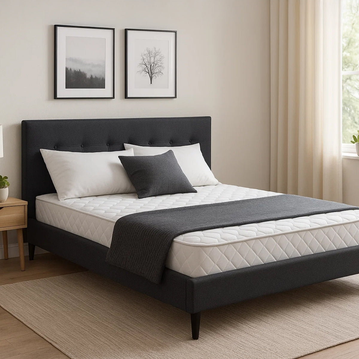 Novo Bed with Bonnell Mattress - Queen Bed Set | TSB Living NZ