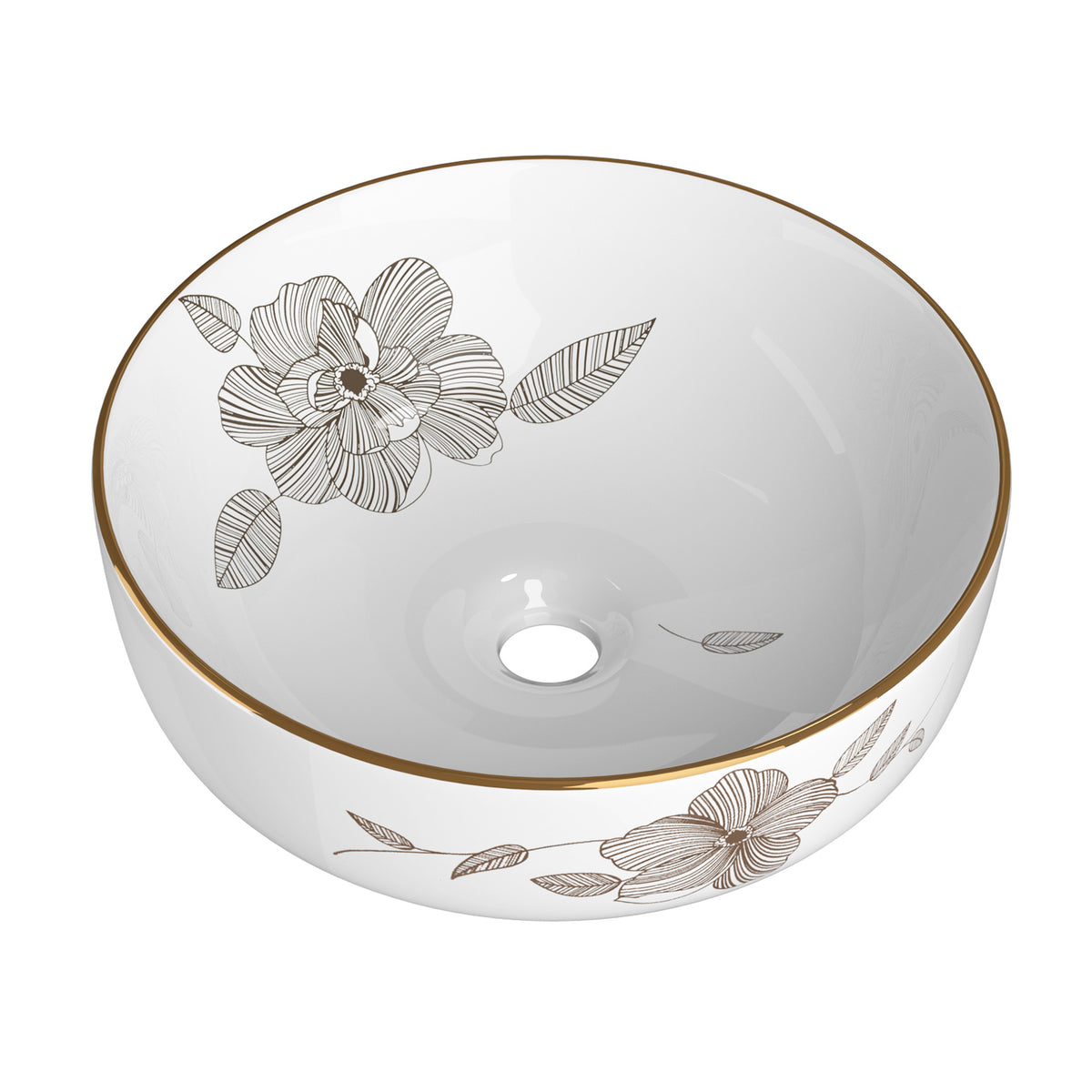 DS NA Bathroom Basin Ceramic Vanity Sink Hand Wash Bowl with Pattern 4 ...