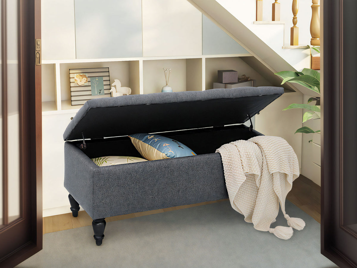 Abble Storage Ottoman Linen Navy M – TSB Living