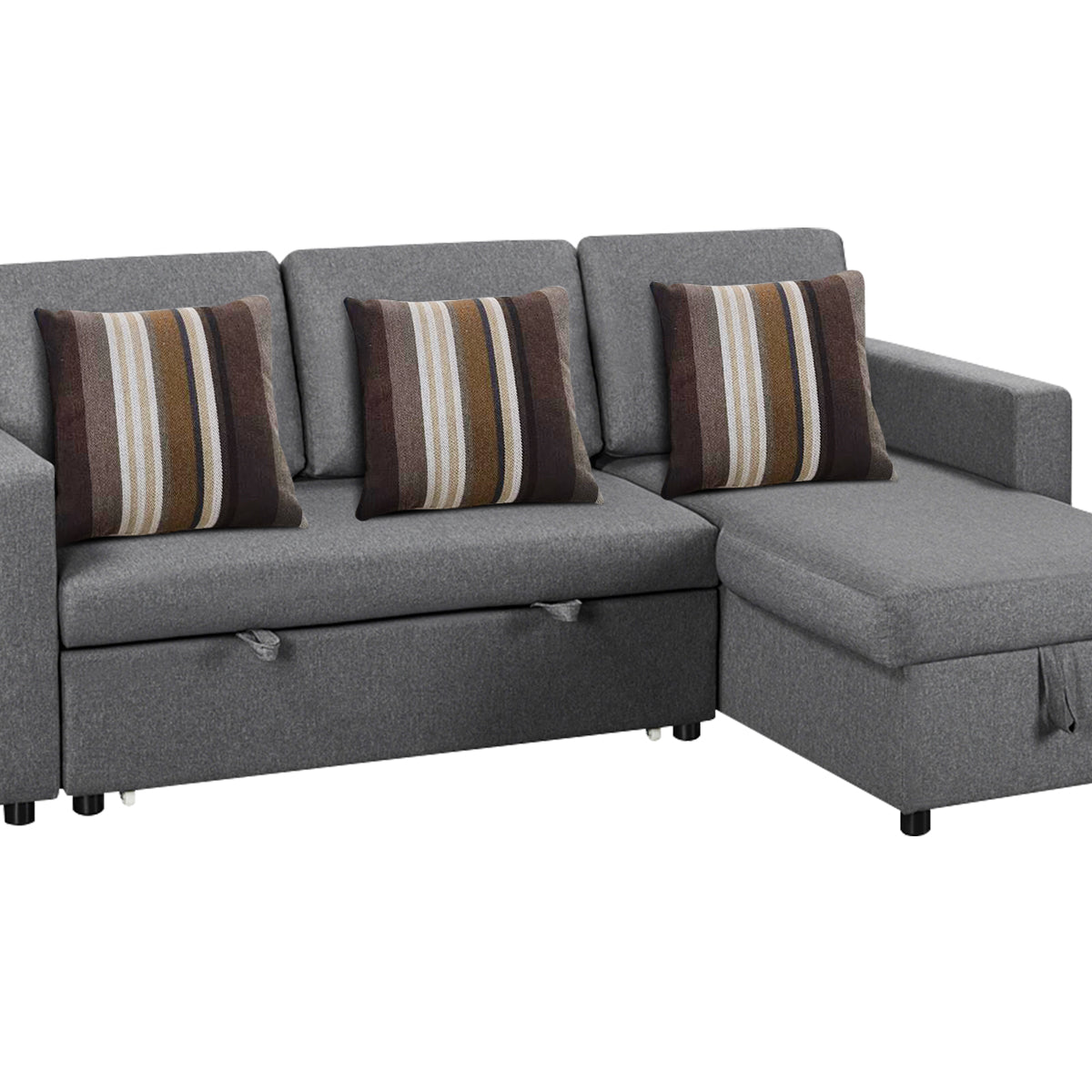 Corey Grey Sofa Bed with Pillows | Pull-Out & Storage | TSB Living NZ