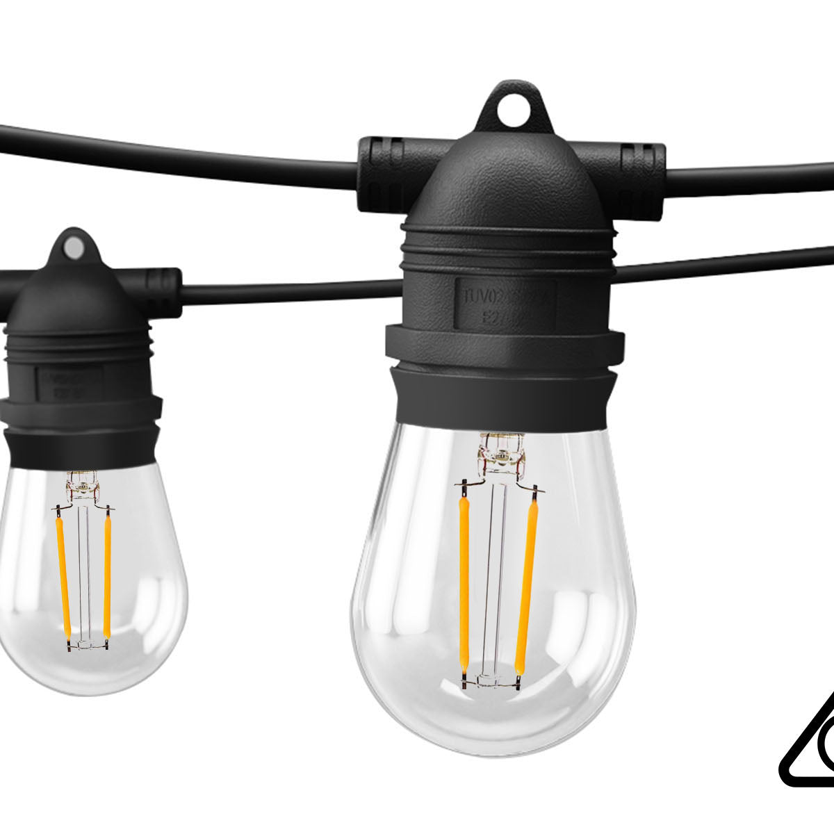 Fixed Socket Festoon Lights with LED Bulbs - 22 m | TSB Living NZ
