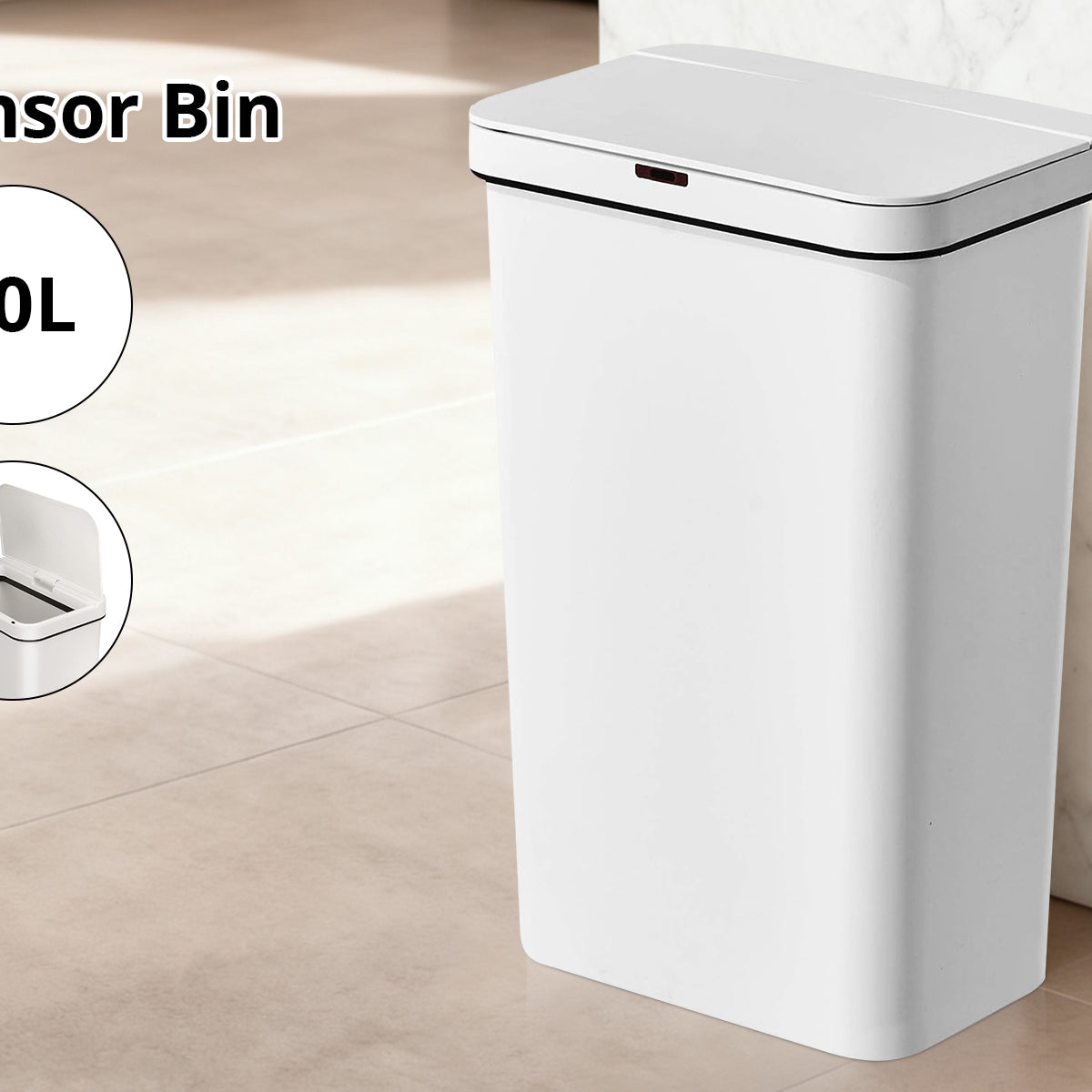 50L Sensor Bin – Hands-Free & Stainless Steel | TSB Living NZ