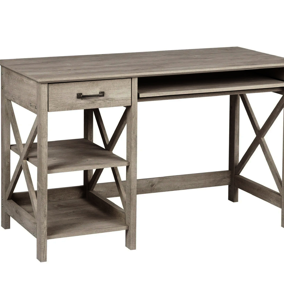 Writing Desk With Shelves - Rustic Oak | Home Desk | TSB Living NZ