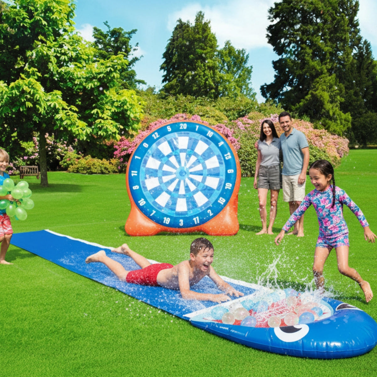 Bestway Kickball Inflatable Dartboard + ZURU Shark Slide –Affordable ...