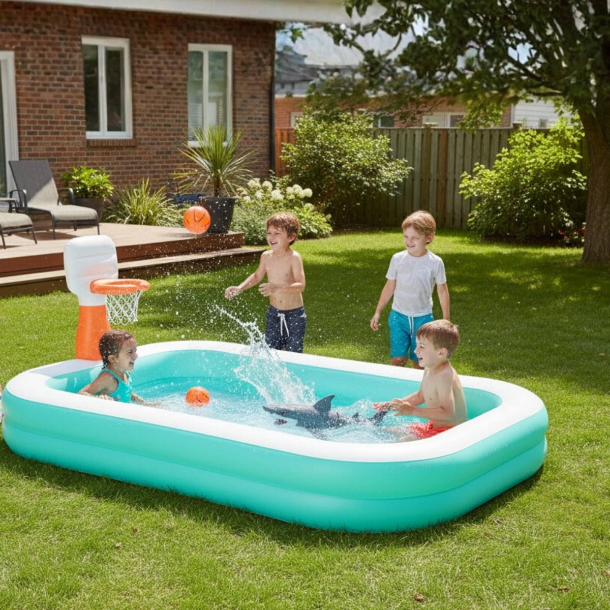 Bestway Dunk n' Splash Family Pool + ZURU Robo Alive Shark Attack ...