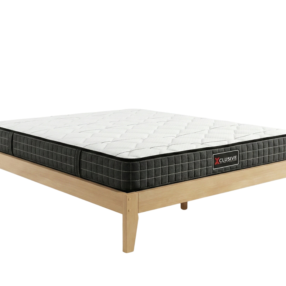 Sovo Bed Frame Oak & Xclusive X20 Mattress - Super King –Affordable ...