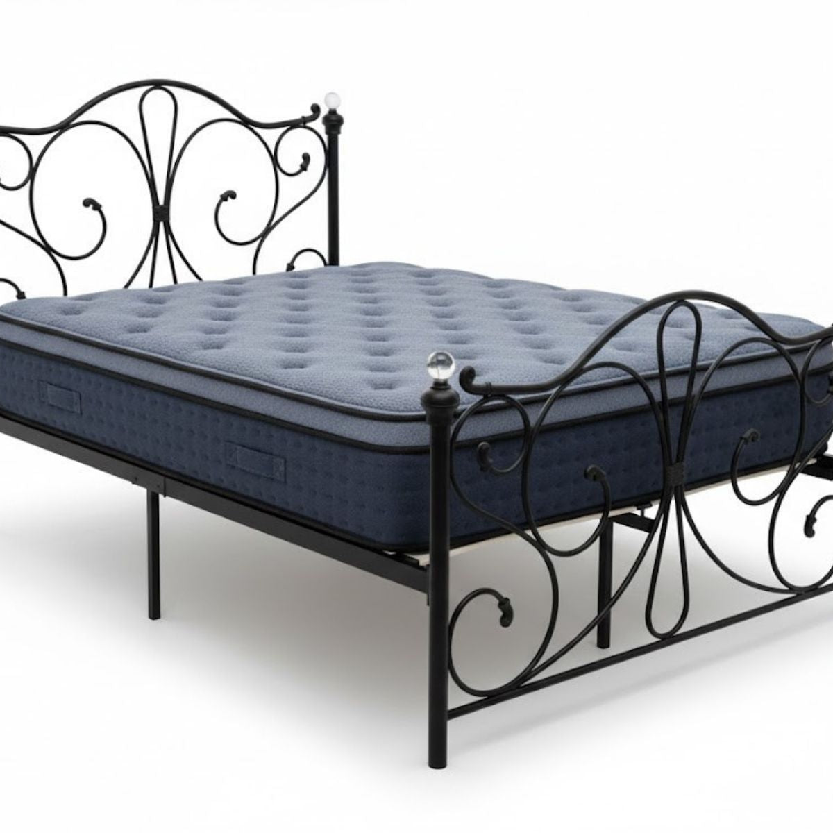 Elizabeth Bed Frame Black & Euro Top Mattress B34 - Double –Affordable ...
