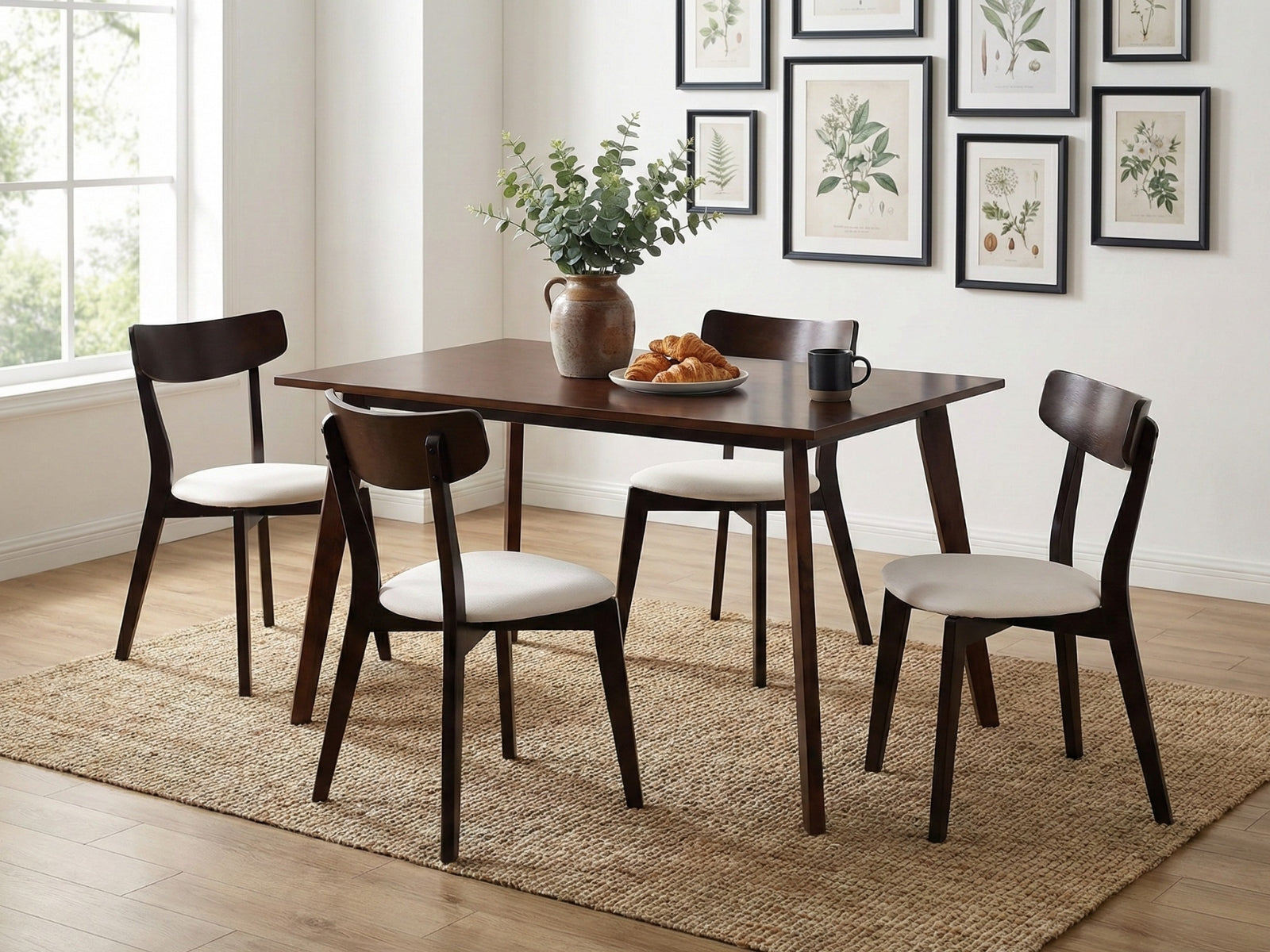Fiesta Dining Table Walnut - 120 cm & Iora Dining Chair Wenge - Set of ...