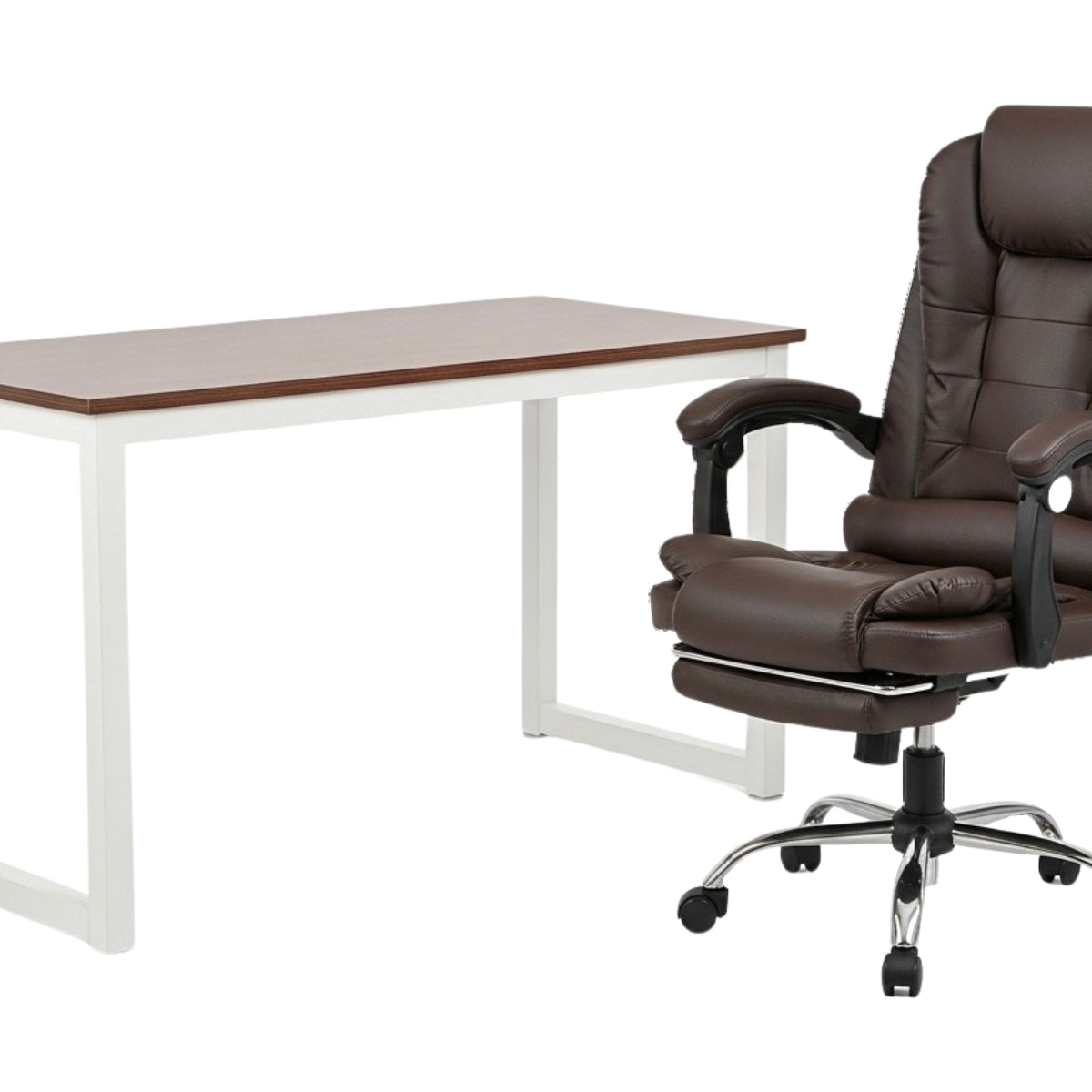 Etan Computer Desk 160 & Colson Massage Office Chair PVC Dark Brown (C ...