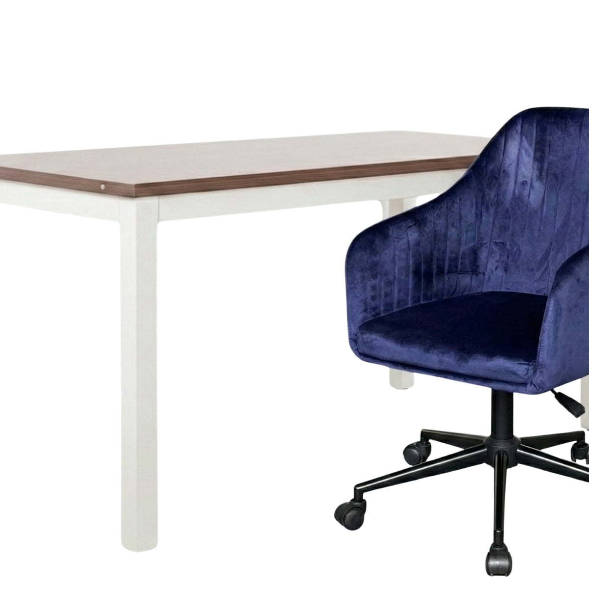 Etan Computer Desk 160 & Lilac Office Chair Velvet Blue –Affordable ...