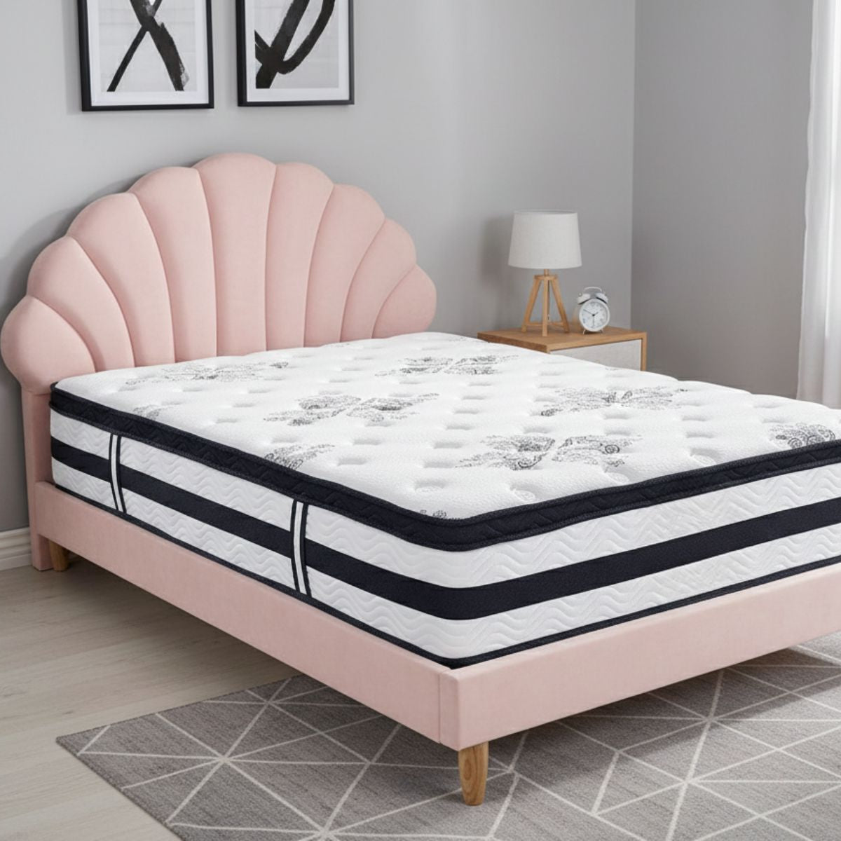 Ariel Princess Bed & Euro Top Mattress K34 - Double (Combo) –Afforable ...