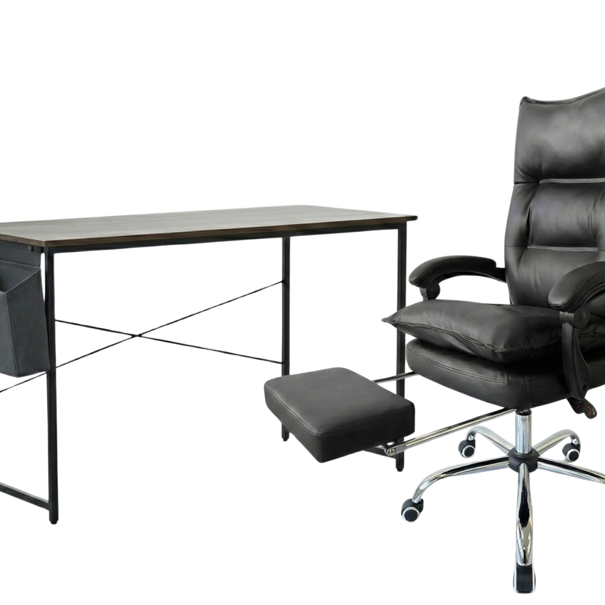 Koa Desk With Storage Bag & New Markus Office Chair with Footrest PU B ...