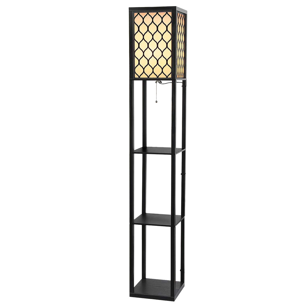 DS NA Floor Lamp Storage Shelf LED Lamps Vintage Standing Reading Ligh ...