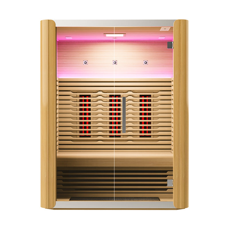 3 Person Low EMF Far Infrared With Red Light Tube Full spectrum Sauna ...