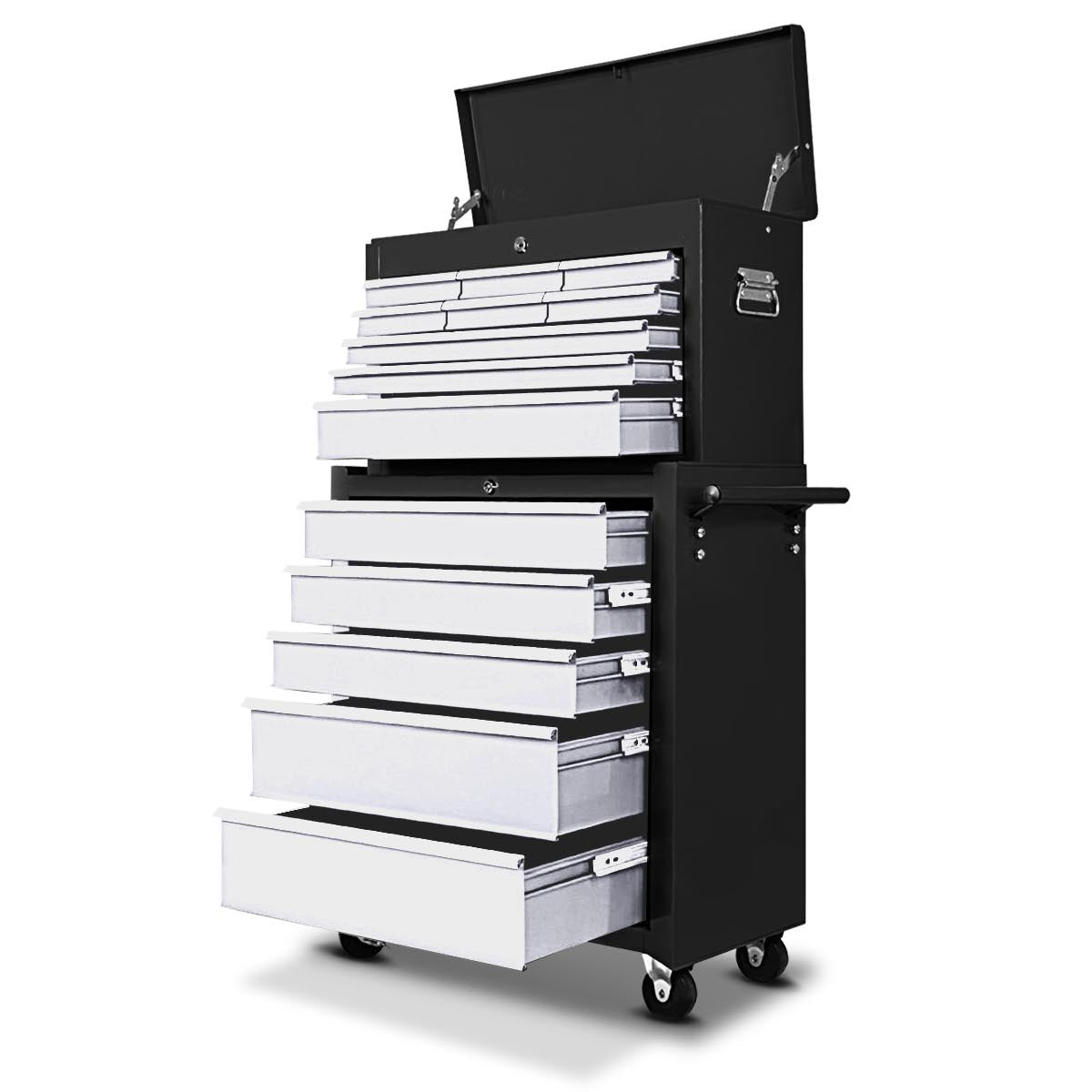 5-Drawer & 9-Drawer Tool Cabinet Combo - Black + Grey | TSB Living NZ